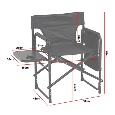 Andes Folding Directors Chair with Side Table