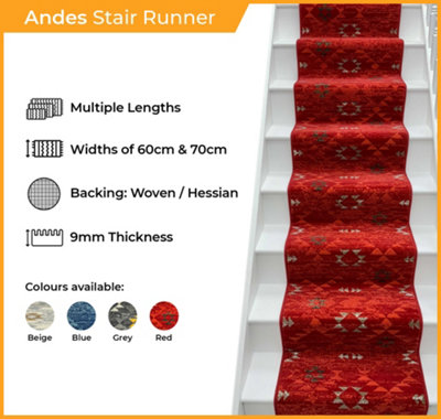 Andes Stair Runner - Soft & Durable Carpet Runner for Stairs ...