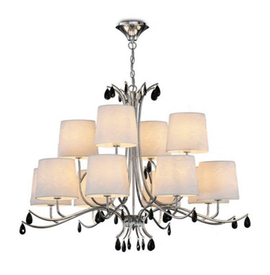Andrea Ceiling Pendant 100cm Round, 8+4 x E14 (Max 20W), Polished ...