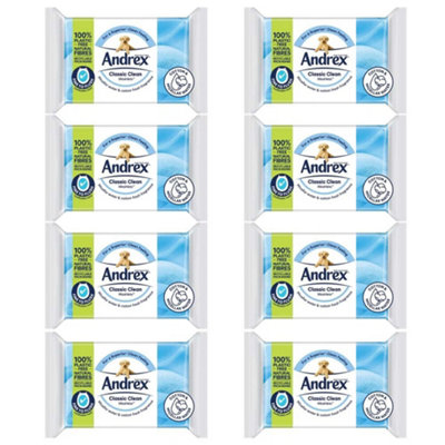Andrex Classic Clean Washlets Moist Toilet Tissue 36s 1pk x 8