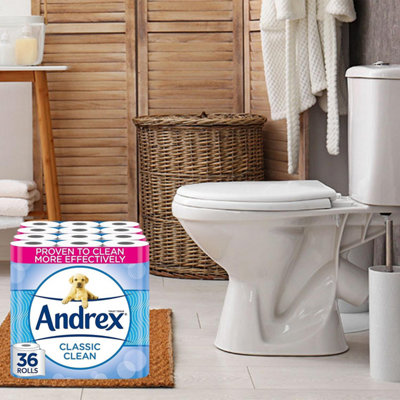 Andrex Toilet Rolls x36 Classic Clean Fragrance-Free 2 Ply Toilet Paper
