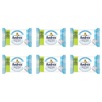 Andrex Toilet Tissue Classic Clean Washlets Moist 36 Wipes x 6