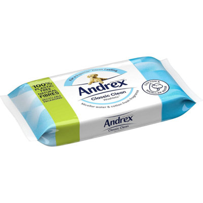 Andrex Toilet Tissue Classic Clean Washlets Moist 36 Wipes x 6