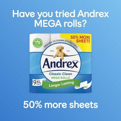 Andrex Toilet Tissue Classic Clean Washlets Moist 36 Wipes x 6