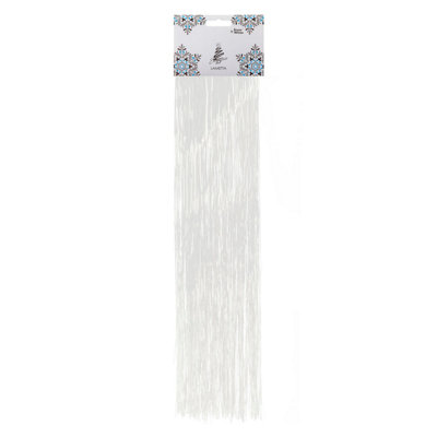 Angel Hair Lametta Christmas Tree Decoration X 1 38cm x 50cm White
