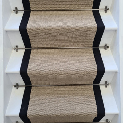 Angel High Quality Stair Runner With 100% COTTON Black Border Dark ...