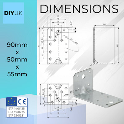 Angle Bracket Size: 150x150x65x2.5mm ( Pack of: 2 ) Heavy Duty ...