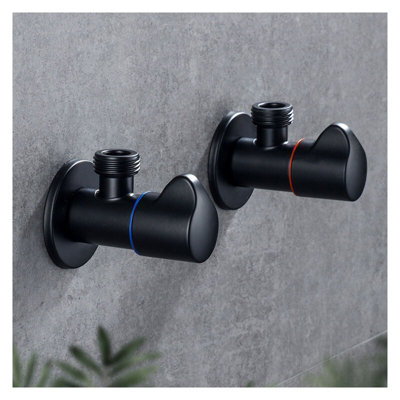 Angle Valve Black Copper Bath Filler Valves Toilet Hot And Cold Shut ...