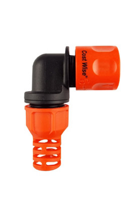 Angled hose connector ,ideal for use with hose carts to prevent kinking ...