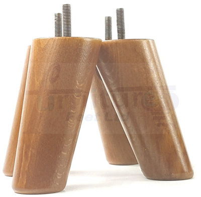 Angled Wood Furniture Feet 135mm High Golden Oak Replacement Furniture ...