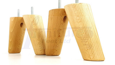 Angled Wood Furniture Feet 135mm High Natural Replacement Furniture ...