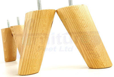 Angled Wood Furniture Feet 135mm High Natural Replacement Furniture ...