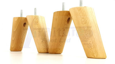 Angled Wood Furniture Feet 135mm High Natural Replacement Furniture ...