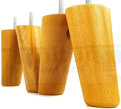 Angled Wood Furniture Feet 135mm High Oak Replacement Furniture Legs ...