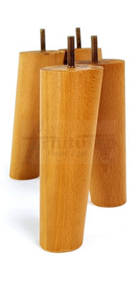 ANGLED WOOD FURNITURE FEET 150MM HIGH OAK REPLACEMENT FURNITURE LEGS ...
