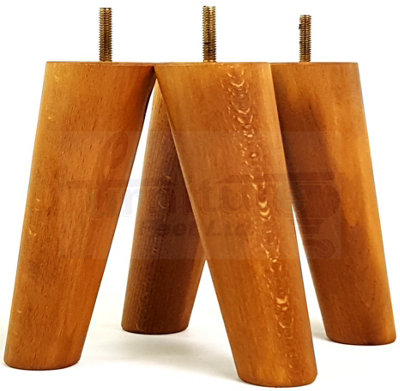 Angled Wood Sofa Legs Medium Oak Washed 150mm High Set Of 4 Replacement ...