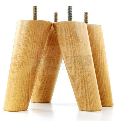 Angled Wood Sofa Legs Oak Washed 150mm High Set Of 4 Replacement ...