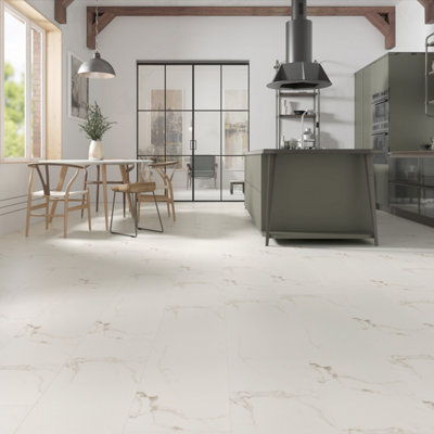 White gloss laminate flooring store