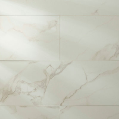 Anglo Flooring Marbra Arctic White, Gloss White Marble Tile Effect ...