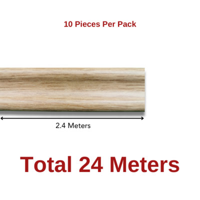 Anglo Flooring Natural Oak, Laminate Beading Scotia Edge Trim - 2.4M x 10 Total 24M | DIY at B&Q