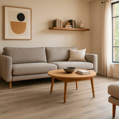 Anglo Flooring Oak Rome Grey Brown Oak Effect Laminate Flooring, 8mm, 1 ...