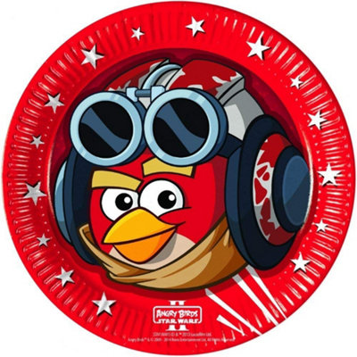 Angry Birds Star Wars Paper Party Plates (Pack of 8) Red (One Size ...