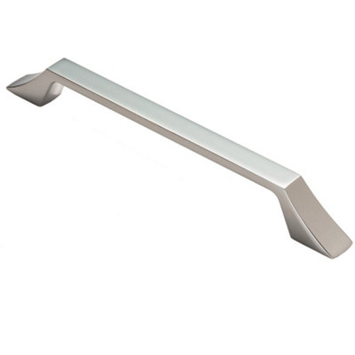 Angular Kitchen Pull Handle Satin Nickel 160mm Centres Shaker Cabinet ...