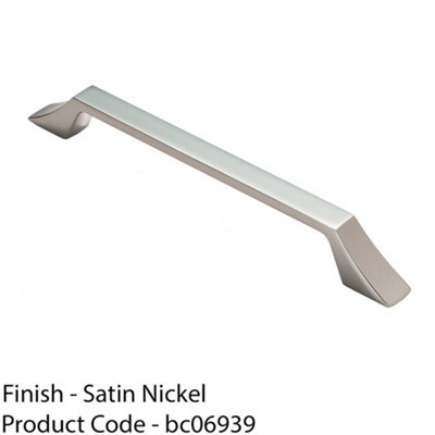 Angular Kitchen Pull Handle Satin Nickel 160mm Centres Shaker Cabinet ...