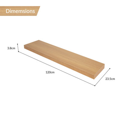 Anika Oak Effect 120cm Floating Shelf