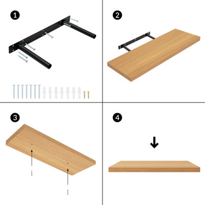 Anika Oak Effect 80cm Floating Shelf