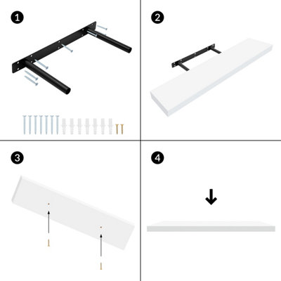 Anika White 80cm Floating Shelf