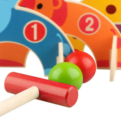 ANIMAL CROQUET GAME - KIDS GARDEN TOYS OUTDOOR INDOOR PLAY FAMILY ...