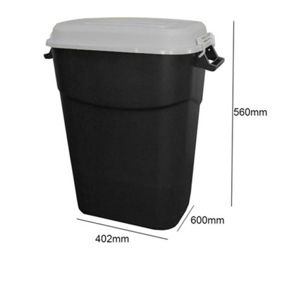 Animal Feed Bin with Clip Lid - 75 Litre - Grey Lid