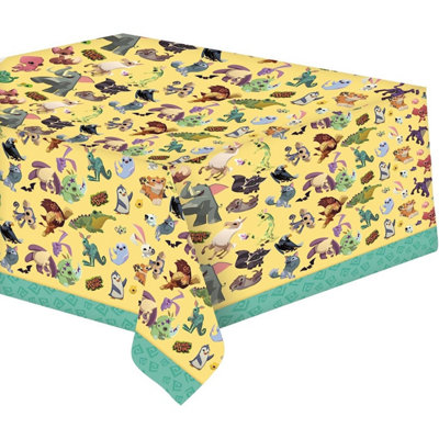 Animal Jam Party Showroom Plastic Characters Party Table Cover Yellow ...