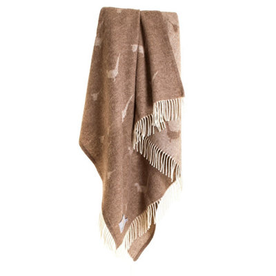 Animal Print 100% Wool Throw Over Blanket