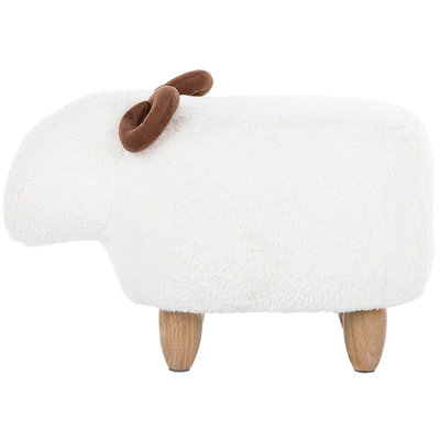 Animal Stool LAMB Fabric White Lamb