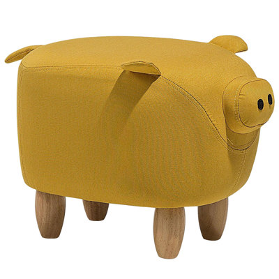 Animal Stool PIGGY Fabric Yellow Pig