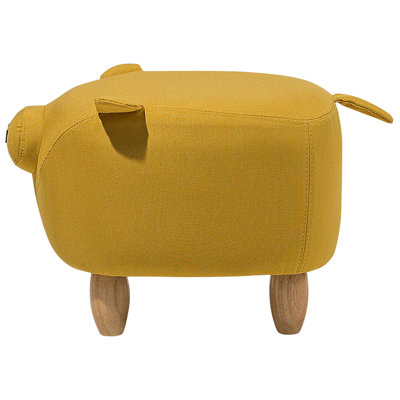 Animal Stool PIGGY Fabric Yellow Pig