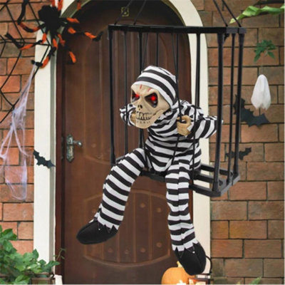 Animated Skeleton Jail Prop with Motion Sensor & Sound