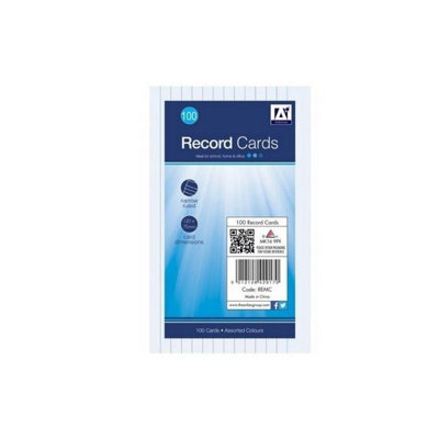 Anker Record Cards (Pack of 100) White (One Size)