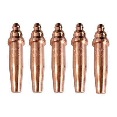 ANM Oxy Acetylene Gas Cutting Nozzle Tip Standard length 3/64" 5-12mm 5pk | DIY at B&Q