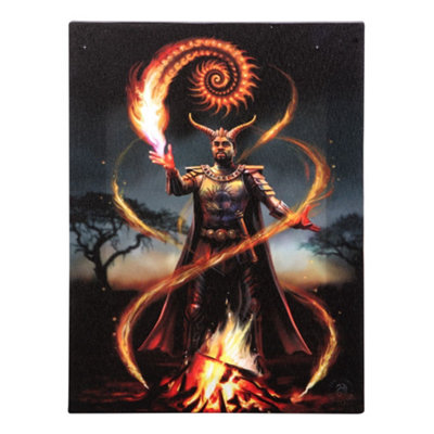 Anne Stokes Fire Elemental Wizard Canvas Plaque Multicoloured (25cm x 19cm)