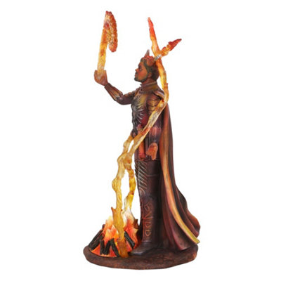 Anne Stokes Fire Elemental Wizard Collectable Figurine Multicoloured ...