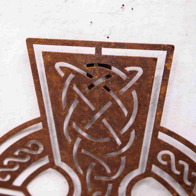 Annibells Celtic Cross Rustic Metal Garden Wall Art Sculpture Indoor ...