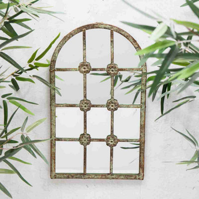 Annibells Distressed Green Arched Vintage Mirror (10285)