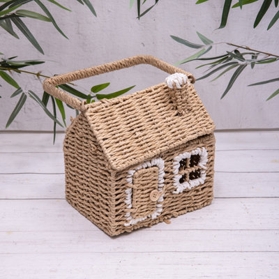 Annibells House Shaped Wicker Storage Basket Toy Box (16674)