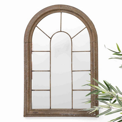 Annibells Large Arched Metal Distressed Rustic Wall Mirror Home (2311)