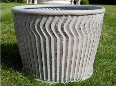 Annibells Large Galvanised Vintage Metal Garden Ribbed Planters (6935 ...