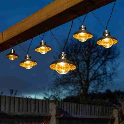 Annibells Set of 10 Gold Solar LED Shade String Lights (14069)