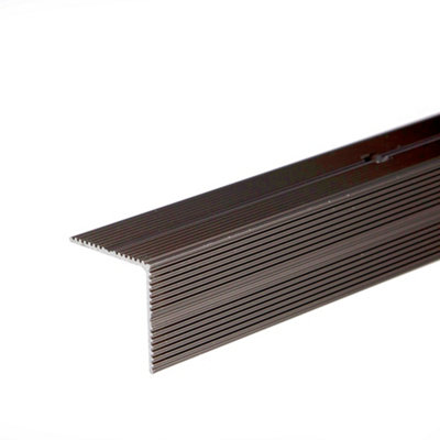 Anodised aluminium anti non slip stair edge nosing trim 900mm x 35mm x 35mm A34 brown | DIY at B&Q